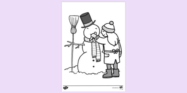 FREE! - Building A Snowman Colouring Sheet | Colouring Sheets