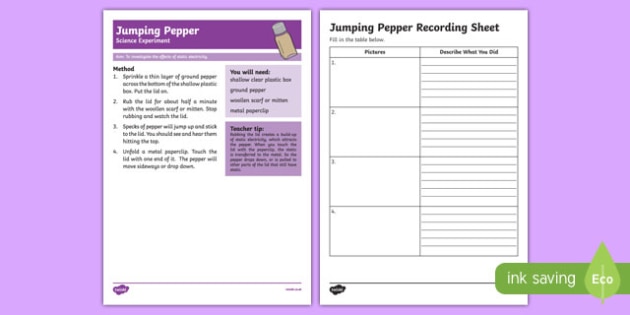 Jumping Pepper Science Experiment-Australia (teacher made)