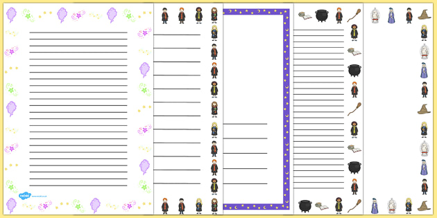 Wizard School Page Borders - border, pages, wizards, frames