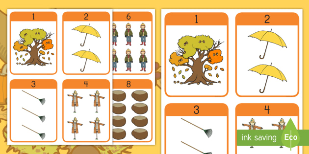 Fall Number Flash Cards (teacher made)