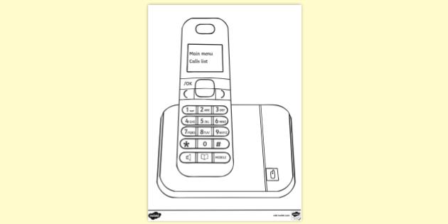 FREE! - Telephone Colouring Sheet (teacher made)