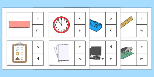 Back to School Final Letter Clip Card Activity