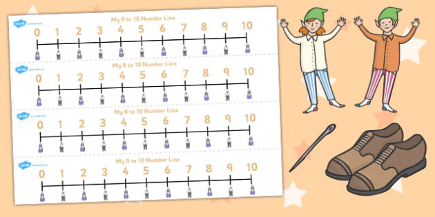 FREE! - The Elves and the Shoemaker Number Lines 0-10 - number lines