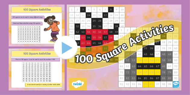 100 Square Activities PowerPoint (teacher made)