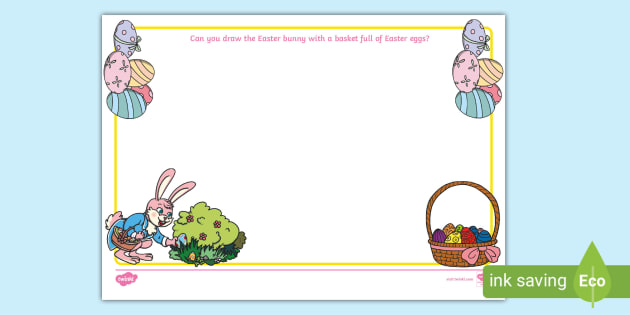 FREE! - Easter Bunny Drawing Prompt Worksheet (teacher made)