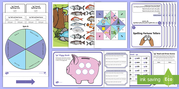 'qu' Sound Activity Stations (teacher made)