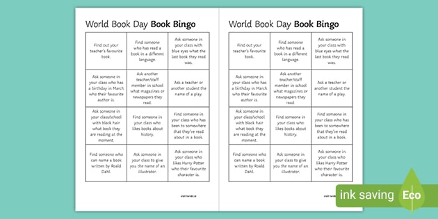 World Book Day Bingo