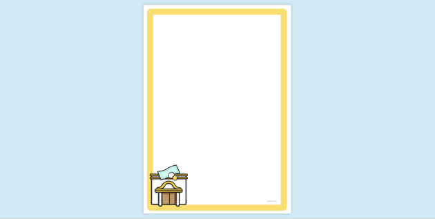FREE! - Simple Blank Bank Map Icon Page Border | Page Borders