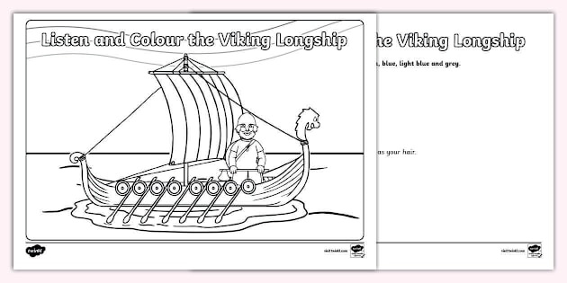 viking longship coloring page