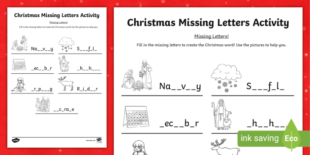 FREE! - 8 Letter Christmas Words - Primary Resources