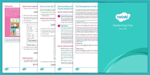 Twinkl Font User Guide - twinkl, twinkl folnt, user guide, user, guide