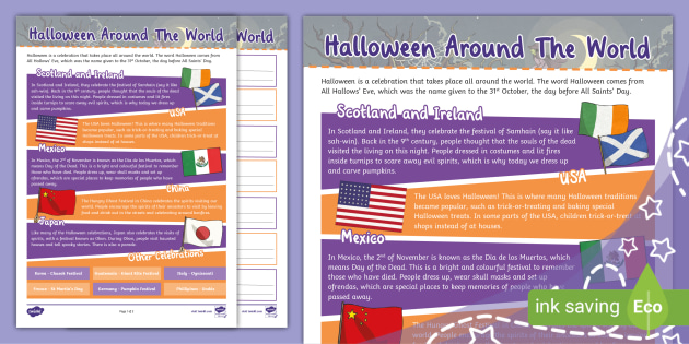 Halloween Around the World Reading Comprehension (Ages 7 - 8)
