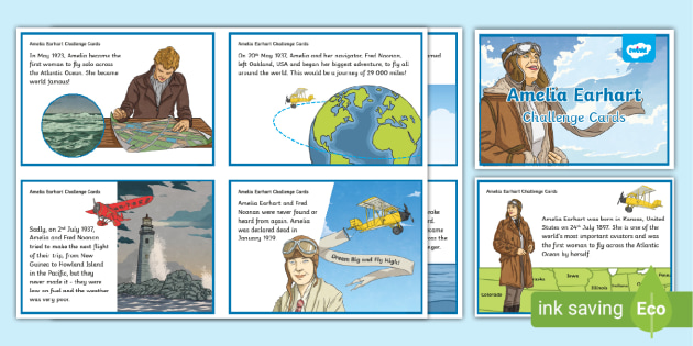 Amelia Earhart Fact Cards | History | Significant Individual