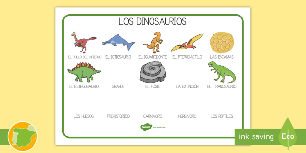 Tapiz de vocabulario: Los dinosaurios