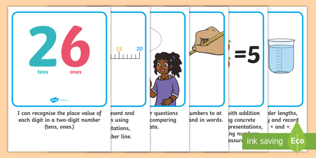 Year 2 Maths Targets Large Cards (teacher made)