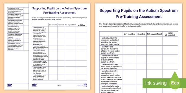Supporting Pupils on the Autism Spectrum Pre-Training Assessment