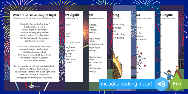 Bonfire Night Themed Songs and Rhymes Resource Pack