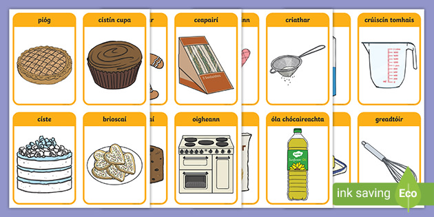 The Bakery Aistear Flashcards Gaeilge