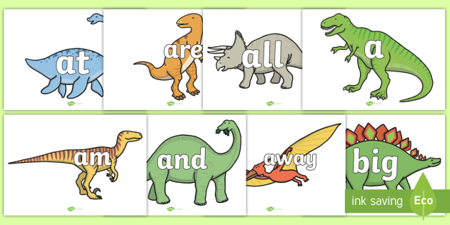Foundation Stage 2 Keywords on Dinosaurs Display Posters - Foundation ...