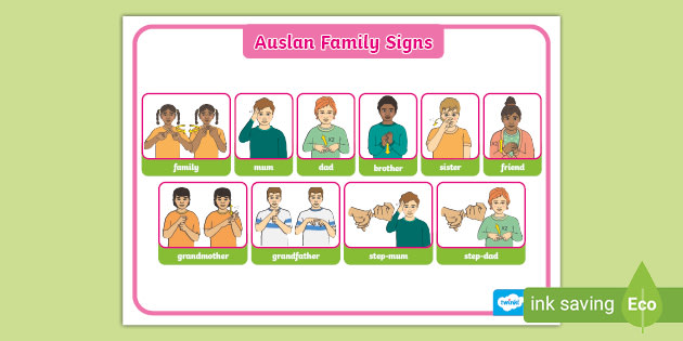 Auslan Family Word Mat (teacher made)