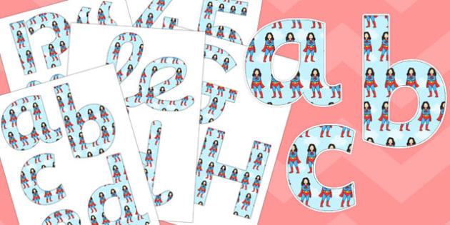 Superhero Woman Display Letters and Numbers Pack