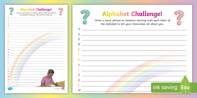 All About Me Alphabet Writing Worksheet (teacher made)
