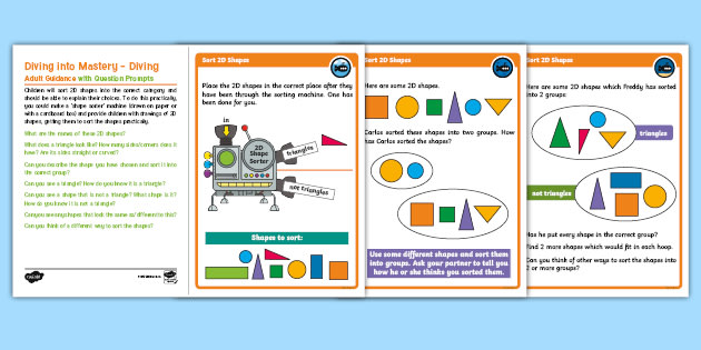 👉 White Rose Maths Supporting Year 1: Sort 2D Shapes