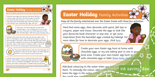 FREE! - Easter Activities for Kids - Ideas and Instructions