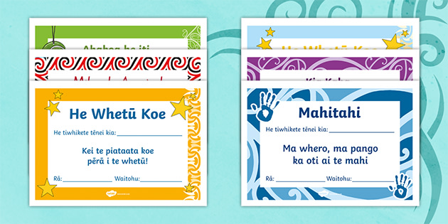 Certificate Pack Te Reo Māori / English (teacher made)