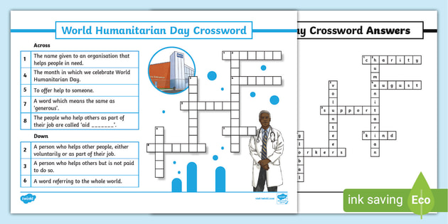 World Humanitarian Day Crossword (teacher made)