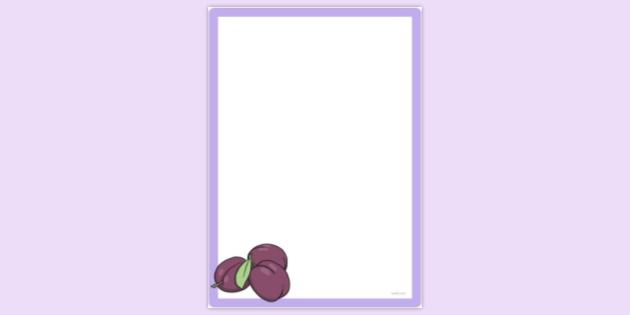 Plums Page Border | Page Borders | Twinkl