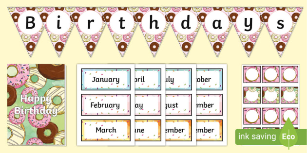 Donut Birthday Chart | Classroom Decor | South Africa