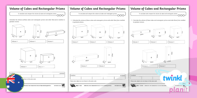 Volume Rectangular Prisms Worksheet Volume Of A Rectangular Prism