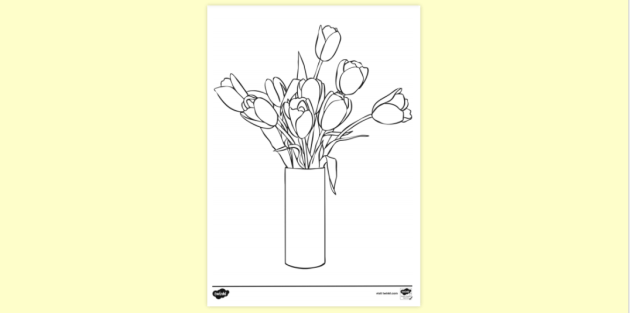 FREE! - Tulip Colouring Page to Print | Colouring Sheets