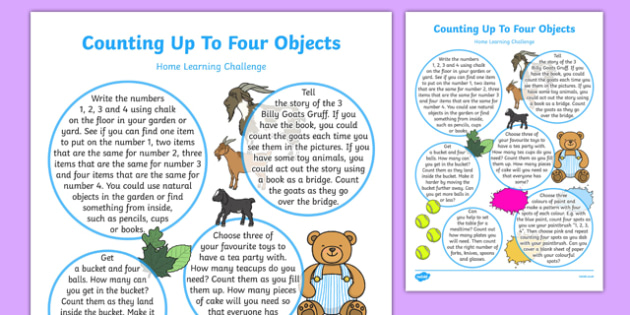 EYFS Counts Up to Three or Four Objects by Saying One Number Name for Each