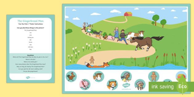 The Gingerbread Man Can you Find...? Poster and Prompt Card Pack