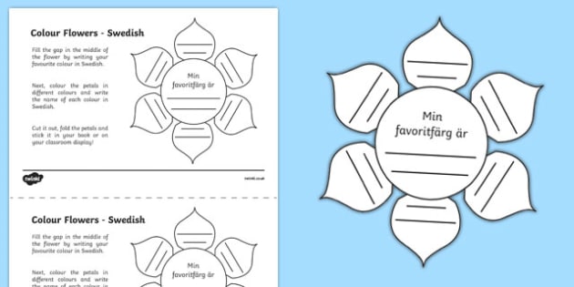 MFL Swedish Colour Flowers Worksheet / Worksheet, worksheet