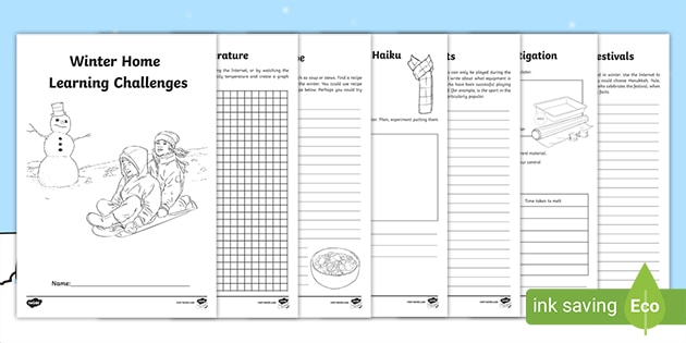 UKS2 Winter Home Learning Challenges (teacher made)