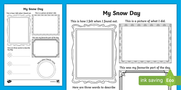 Snow Day Write Up Sheet (teacher made)