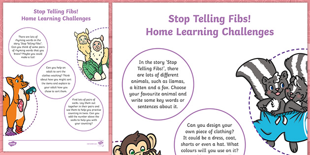 Stop Telling Fibs! Home Learning Challenges Reception FS2
