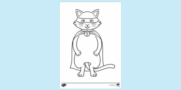FREE! - Cat Superhero Colouring l Colouring Sheets