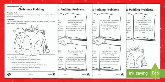Christmas Pudding Worksheet / Worksheet