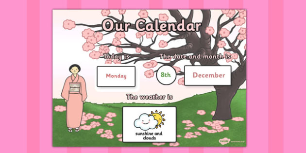 Japanese Themed Display Calendar