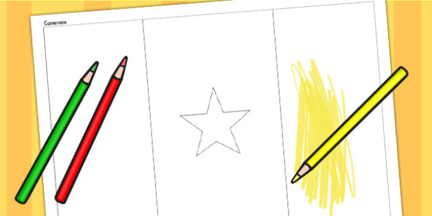 Cameroon A4 Colouring Flag (teacher made)