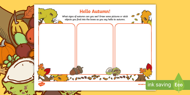 Hello Autumn Worksheet (teacher made)