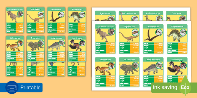 Dinosaurs Top Cards Game | Primary Resources - Twinkl