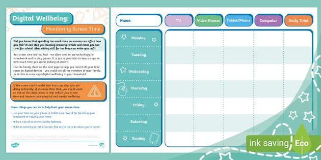 Digital Wellbeing: Monitoring Screen Time (Ages 5 - 7)
