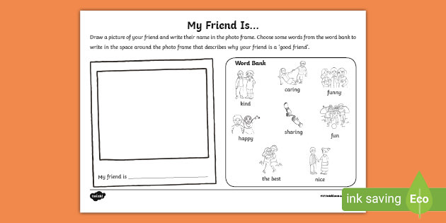 My Friend Is... Activity (teacher made)