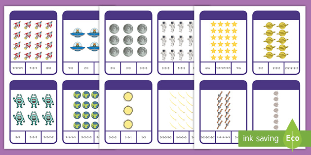 Space Arrays Clip Cards Activity | Space Day | Twinkl USA