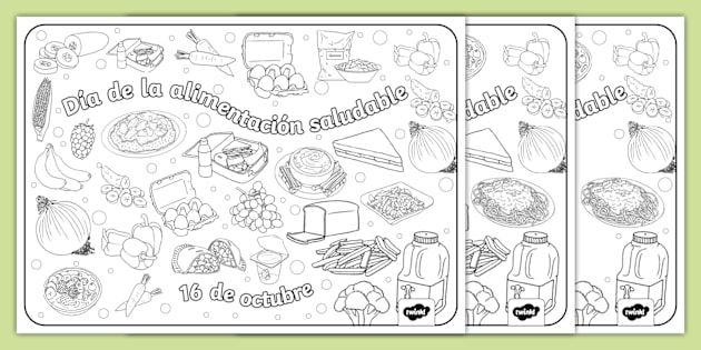 Dibujos Para Colorear De Platos Saludables